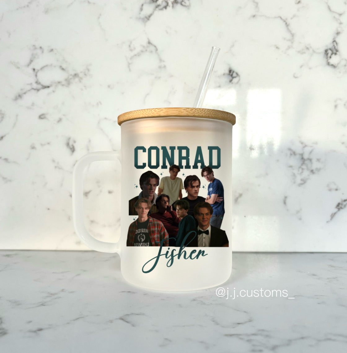 Conrad Homage Glass Mug with lid – JJ Customs